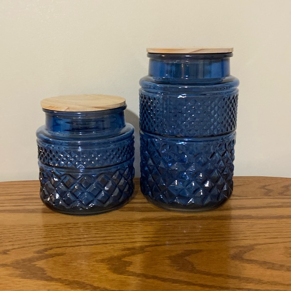 woodland cottage | Accents | Nwt Colored Glass Jars | Poshmark